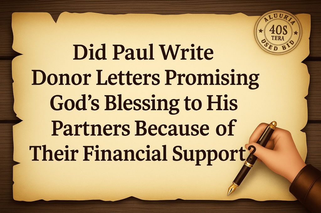 Did Paul Promise God’s Blessing to Ministry Donors?
